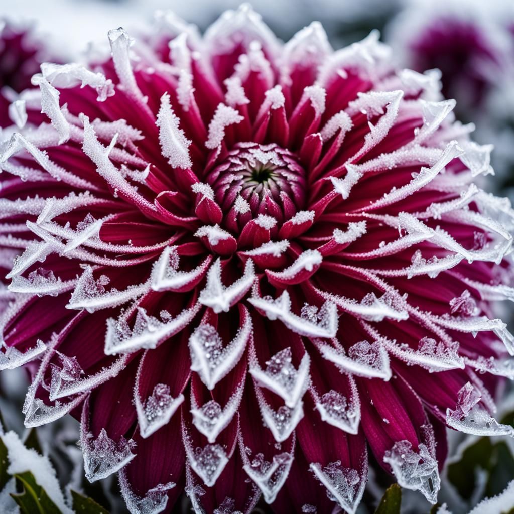 Frozen Dahlia flower - AI Generated Artwork - NightCafe Creator