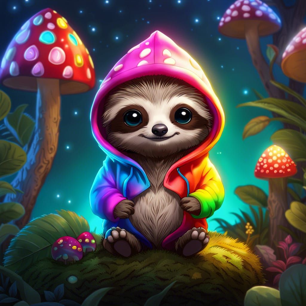 Trippy Sloth - AI Generated Artwork - NightCafe Creator