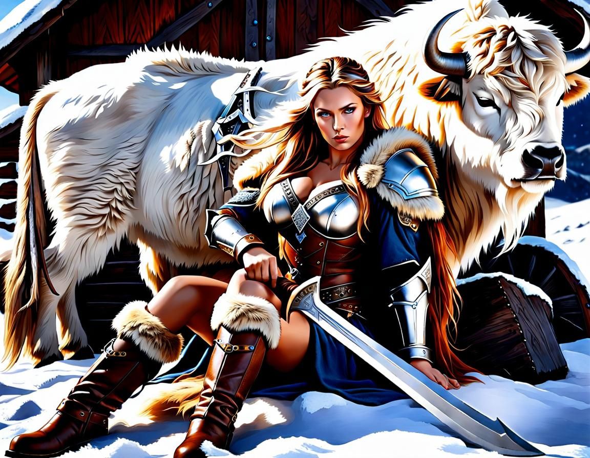 Barbarian warrioress - AI Generated Artwork - NightCafe Creator