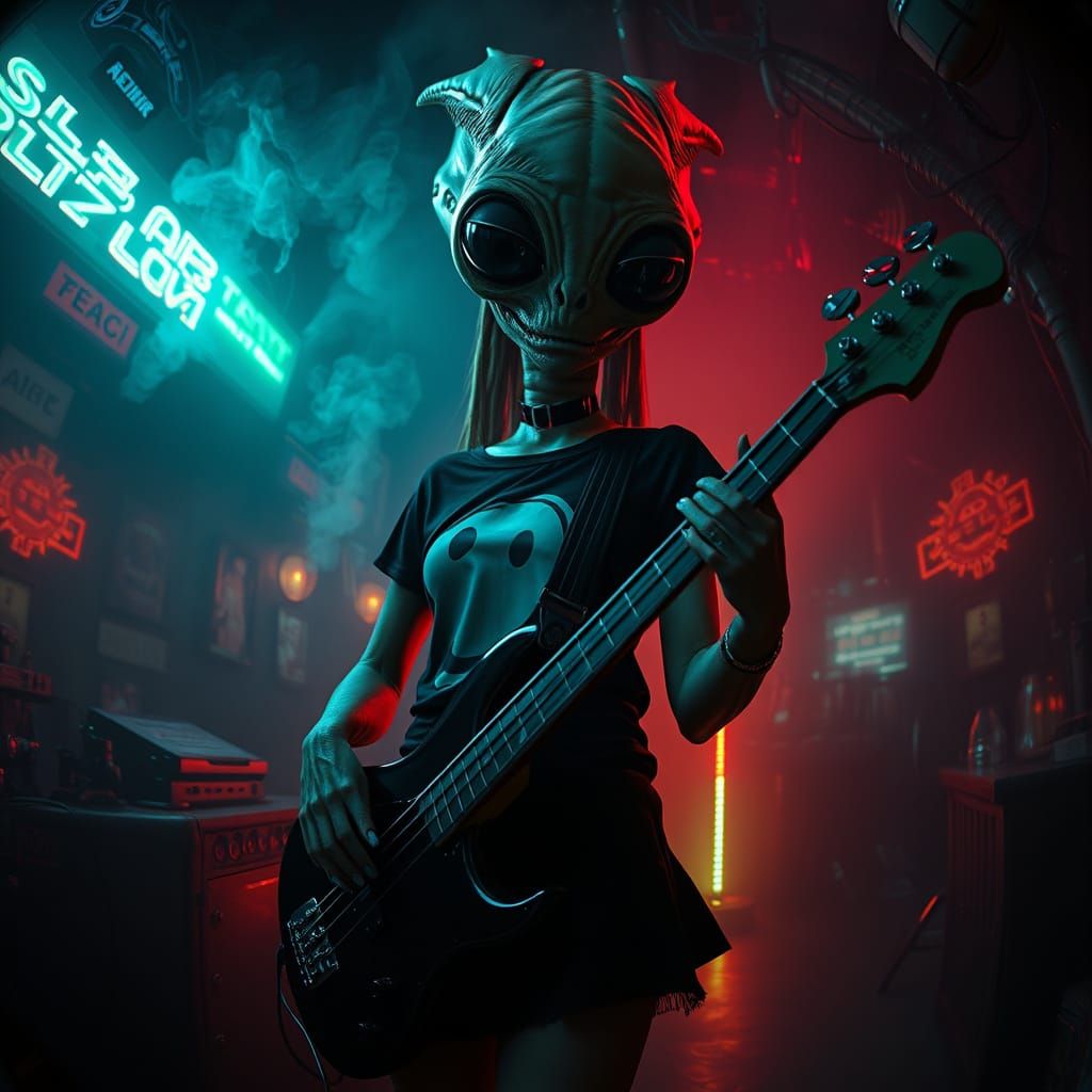 Gothic Alien Bass Player - Gothic Alien Bass Player