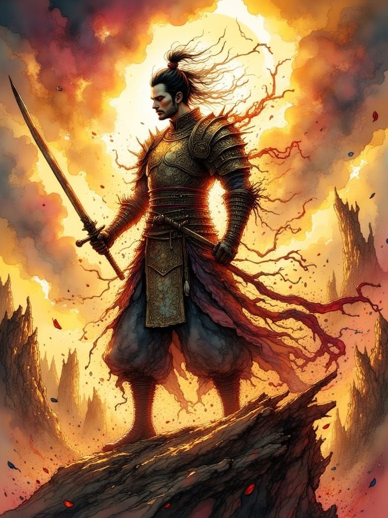 Chinese Xianxia Warrior - Ethereal Warrior in Traditional Ch...