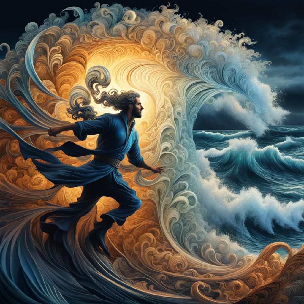 fighting against the raging wind and the sea - AI Generated Artwork ...