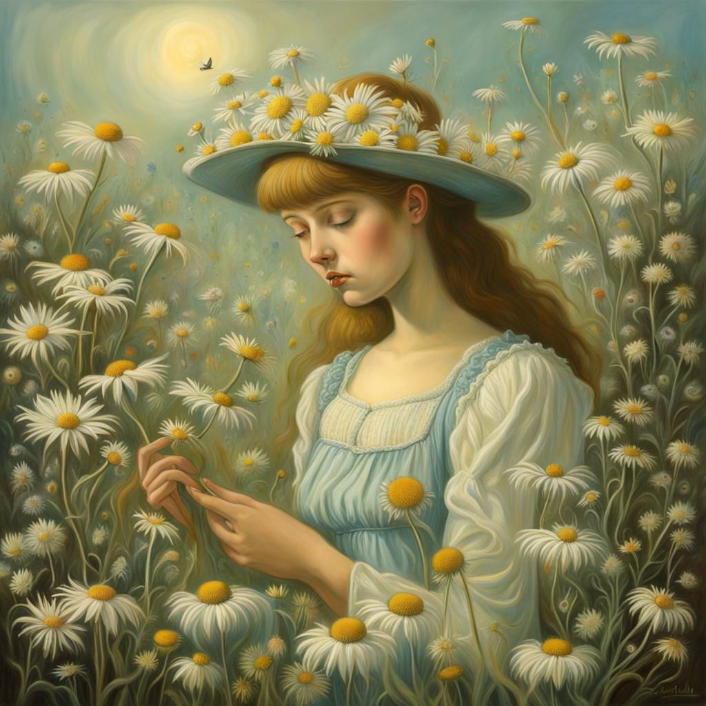 Picking daisies - AI Generated Artwork - NightCafe Creator