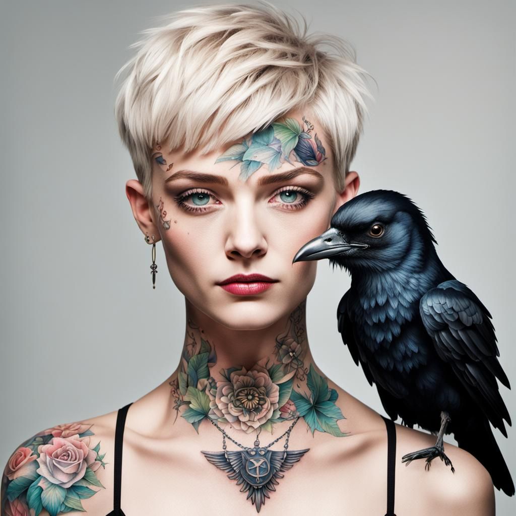 Wrona tatuaż (i) - AI Generated Artwork - NightCafe Creator