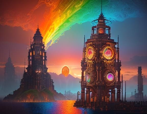 Dystopian Rainbow - AI Generated Artwork - NightCafe Creator