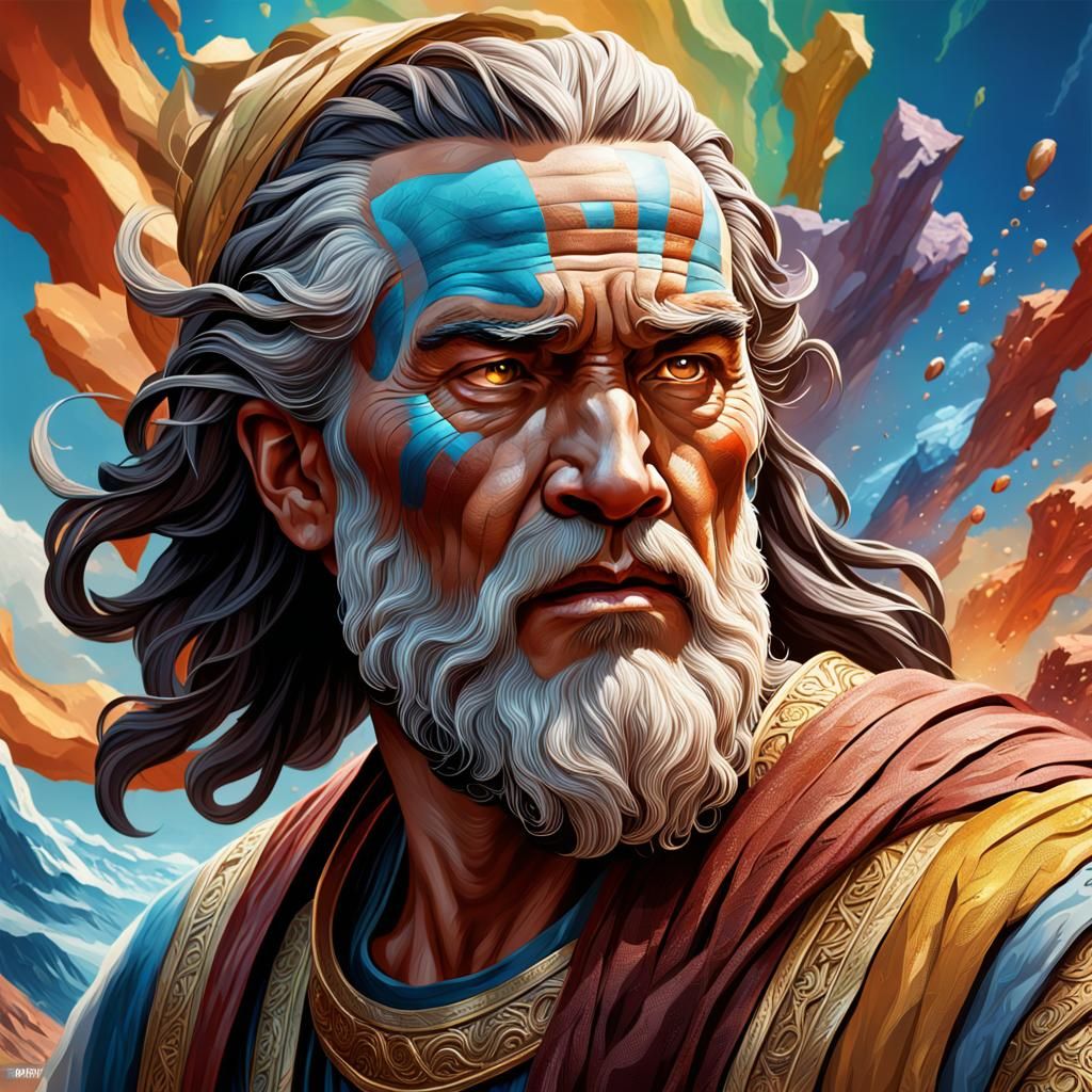 Moses and the ten comandments - AI Generated Artwork - NightCafe Creator