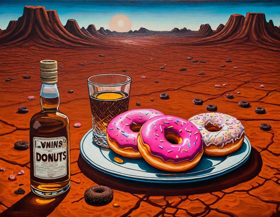 Donuts and Whisky - still life on Mars - AI Generated Artwork ...