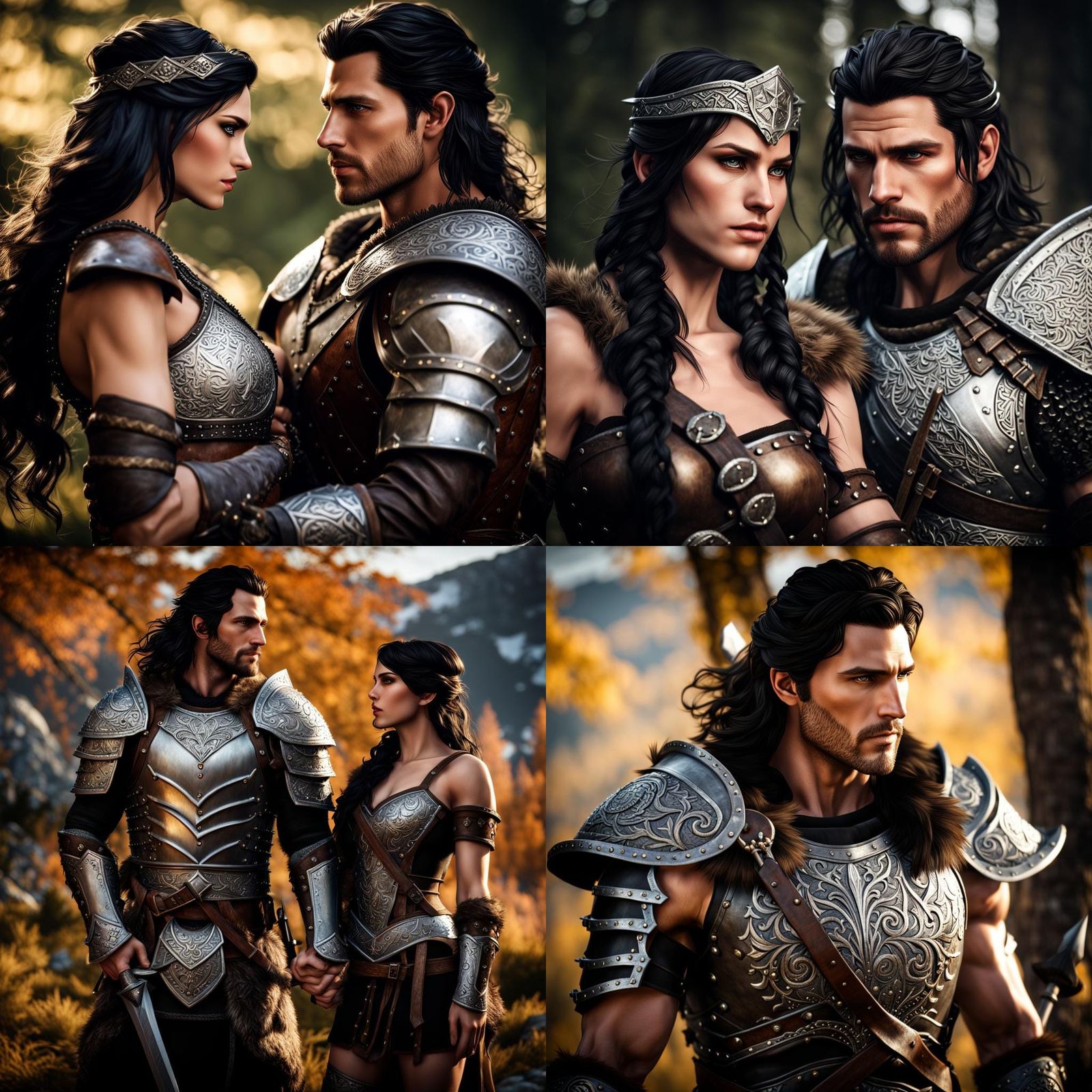 Skyrim couple pose - AI Generated Artwork - NightCafe Creator