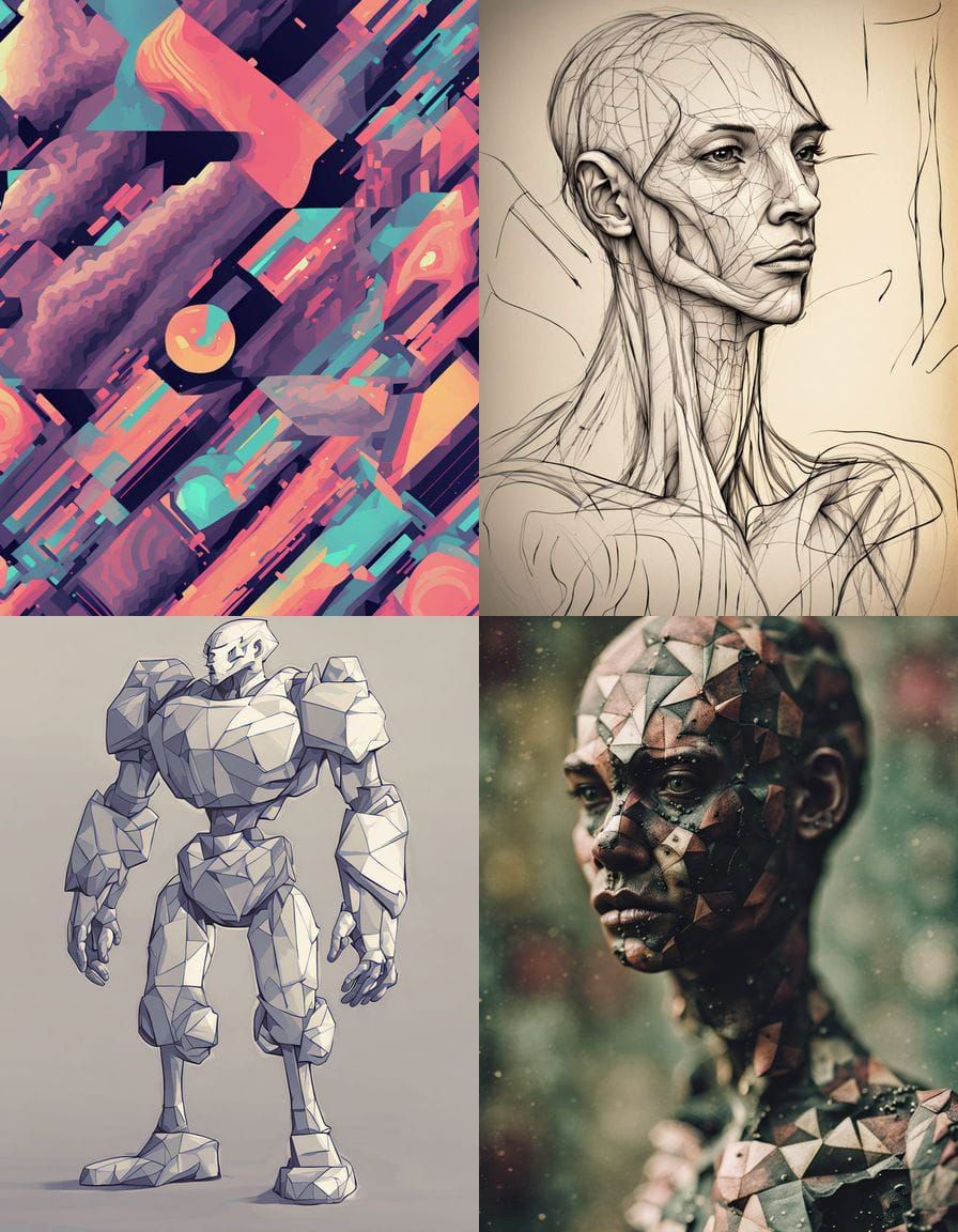 Distorted Human Form in a Drafty Aesthetic - AI Art