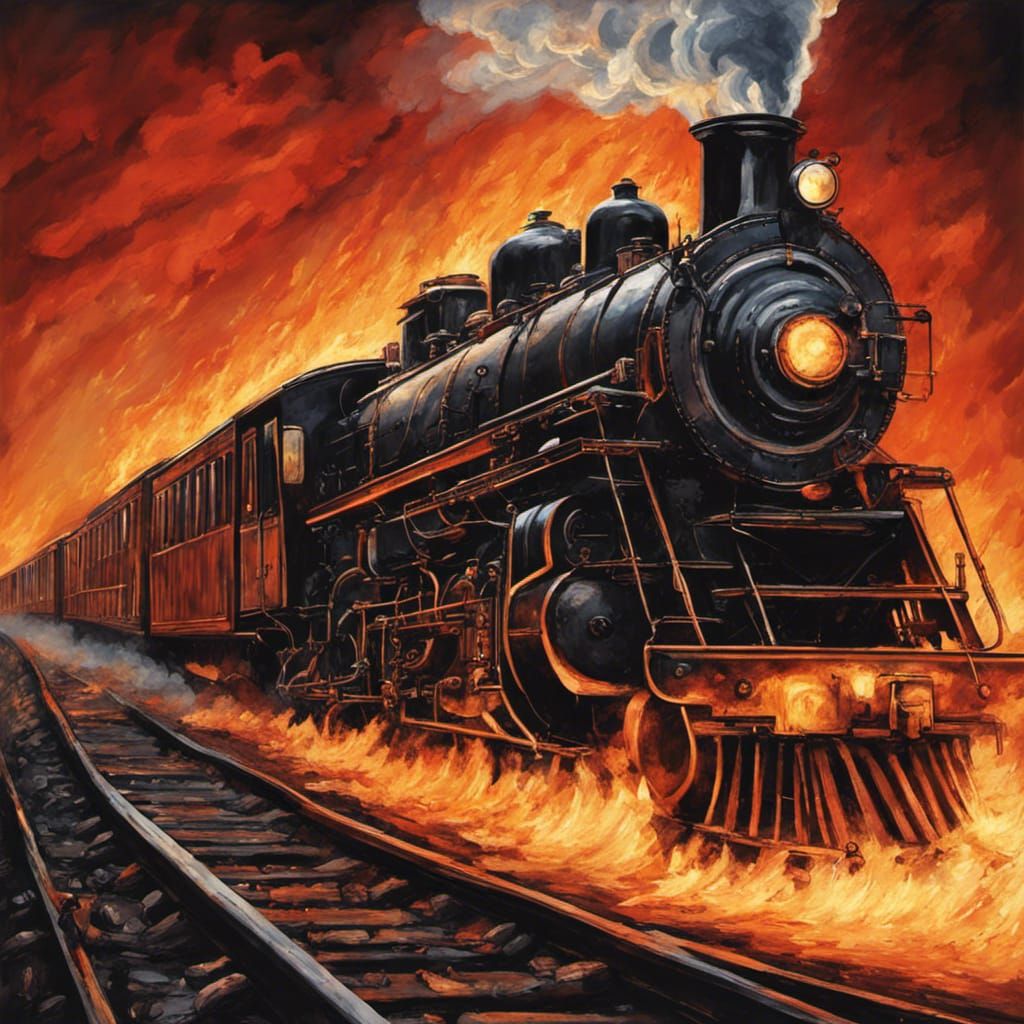 America: Train On Fire - AI Generated Artwork - NightCafe Creator