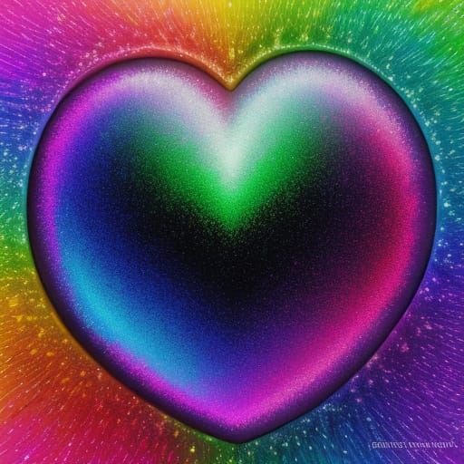 much pride - Vibrant Rainbow Heart in Exaggerated Realism