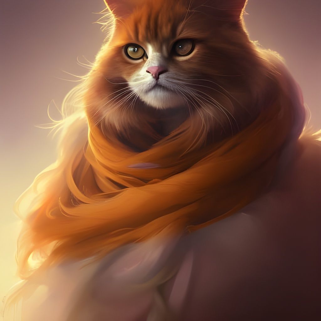 The fluffy ginger space cat - AI Generated Artwork - NightCafe Creator