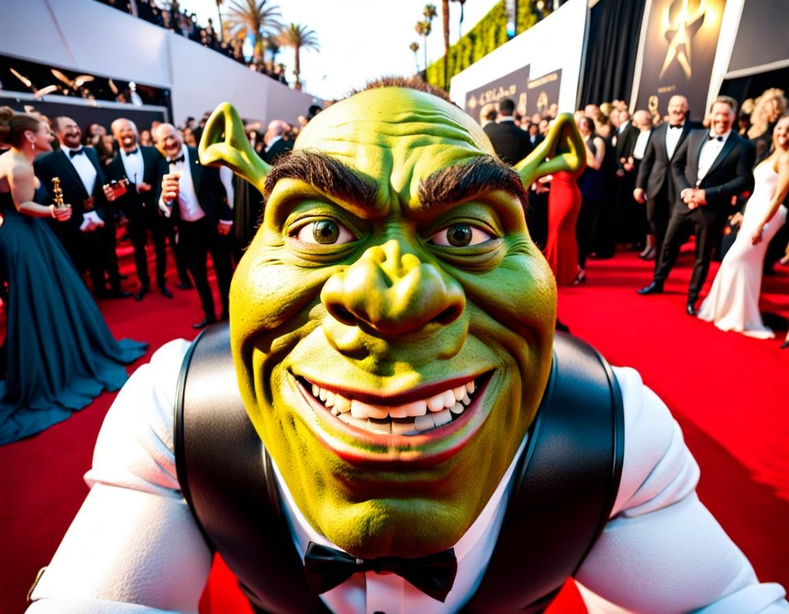 Shrek on red carpet - AI Generated Artwork - NightCafe Creator