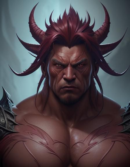 Dragon man massive muscular muscle, 8k resolution concept art portret ...