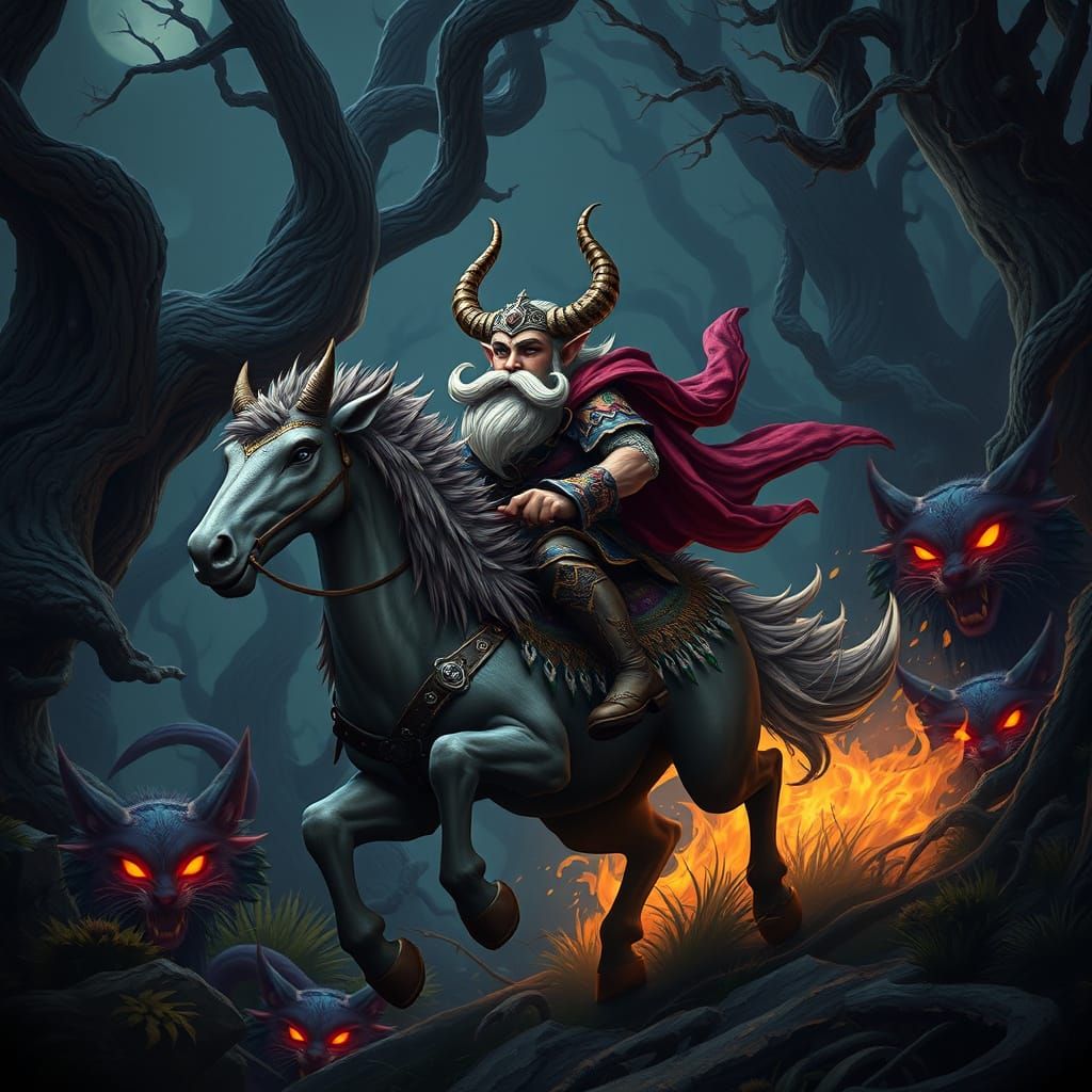 Hyper-Realistic Horned Elf on Centaur-Hedgehog in ... - AI Art