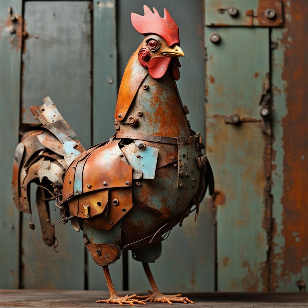 Rusty Rooster - AI Generated Artwork - NightCafe Creator