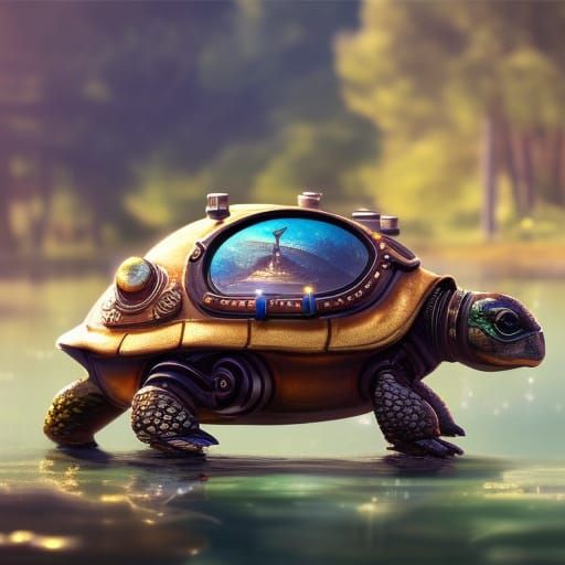 Are Roboturtles allowed to get wet? - AI Generated Artwork - NightCafe Creator