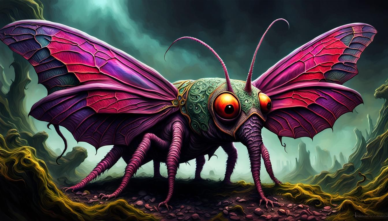 Short fat freaky deformed grotesque anthropomorphic elephant hawk-moth ...