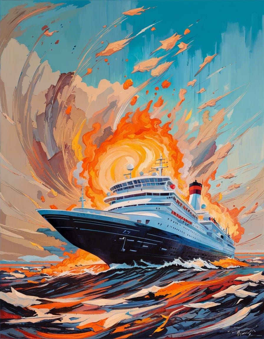 Cruise Ship Disaster - AI Generated Artwork - NightCafe Creator