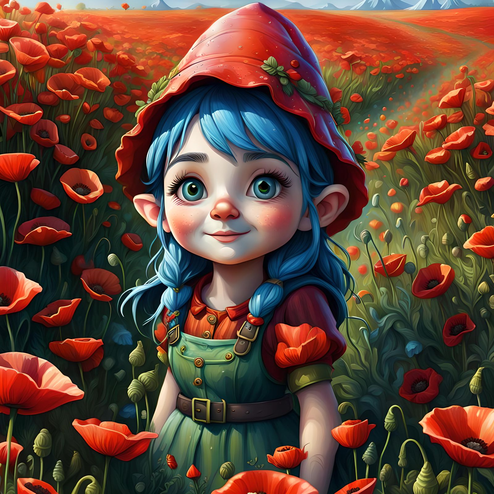 Poppy Gnome - AI Generated Artwork - NightCafe Creator
