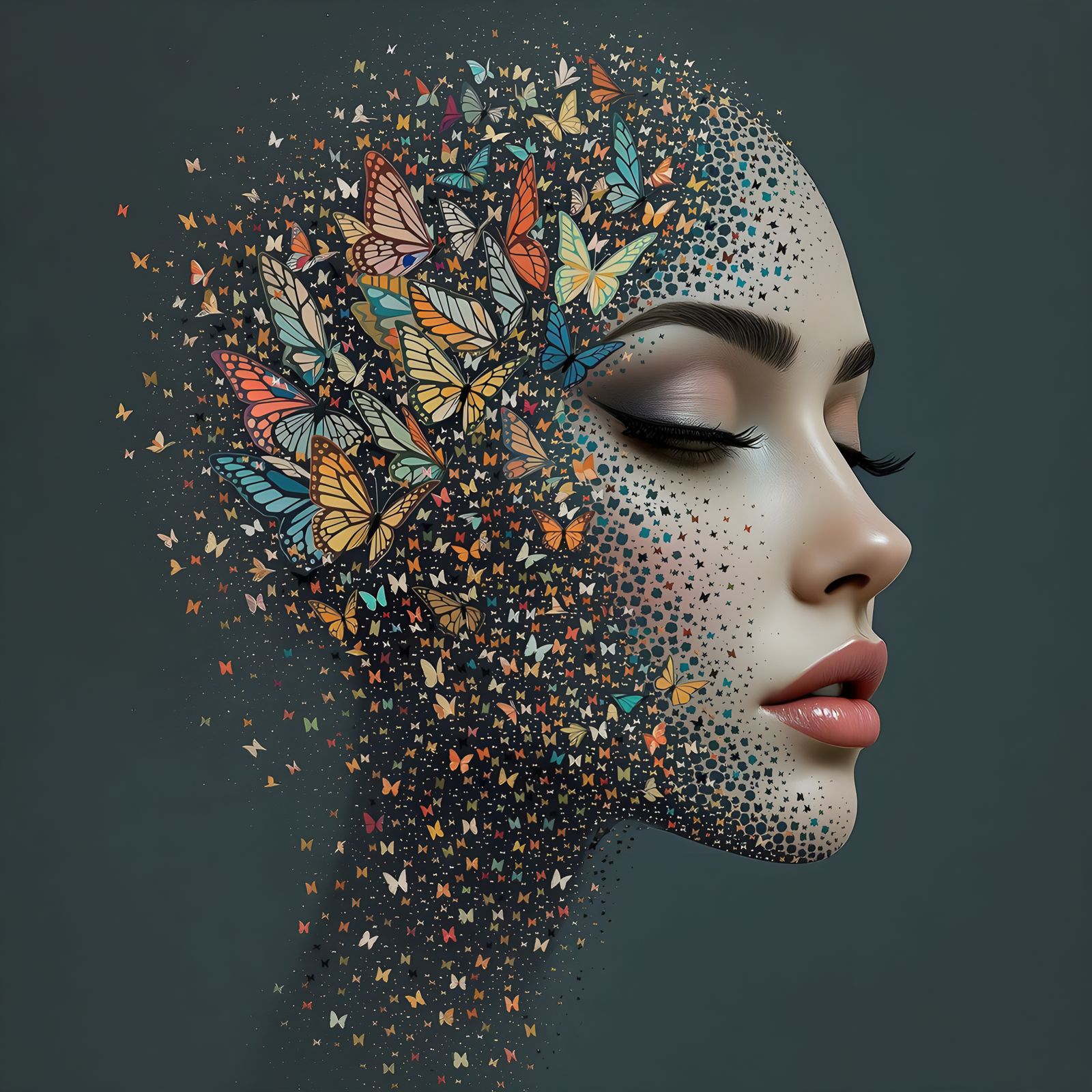 Insectum Visage: Abstract Mosaic - Surreal Portrait Emerges ...