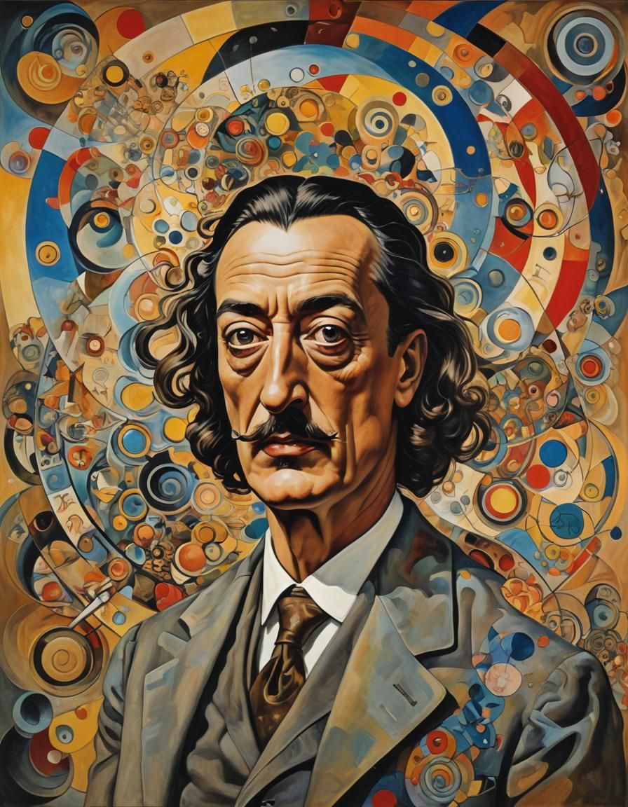 Salvador Dali, surreal portrait - AI Generated Artwork - NightCafe Creator