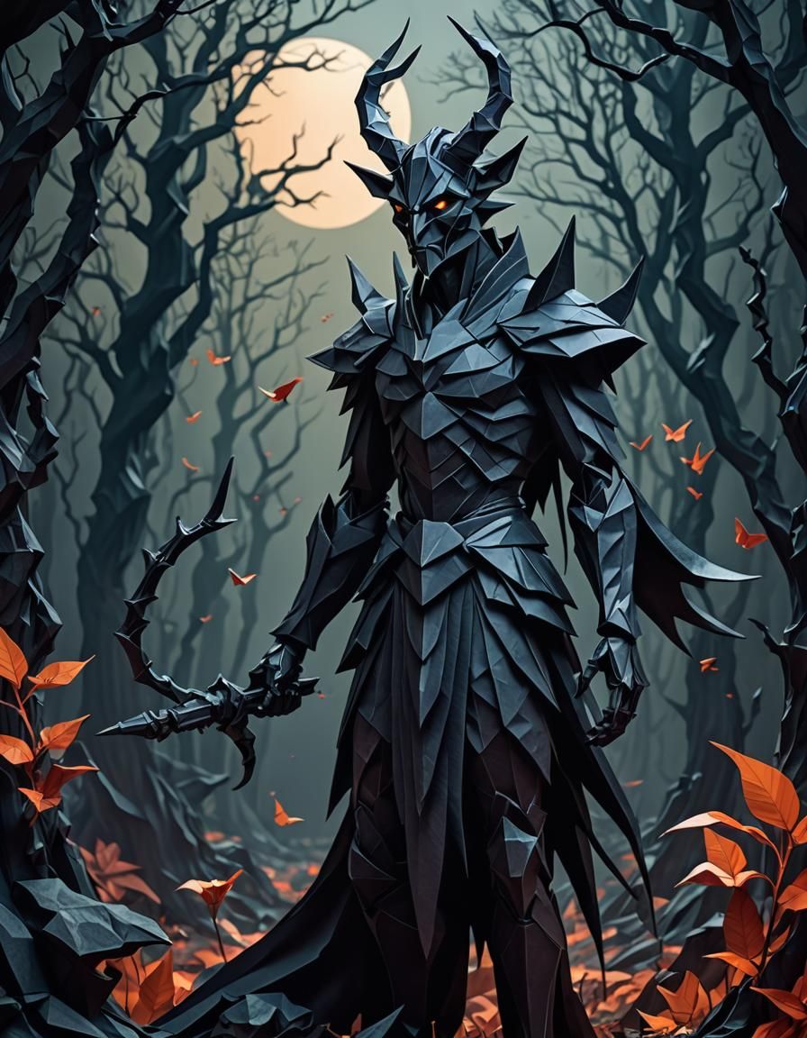 ( intricately detailed Silhouette Art, papercraft dark detailed fantasy ...