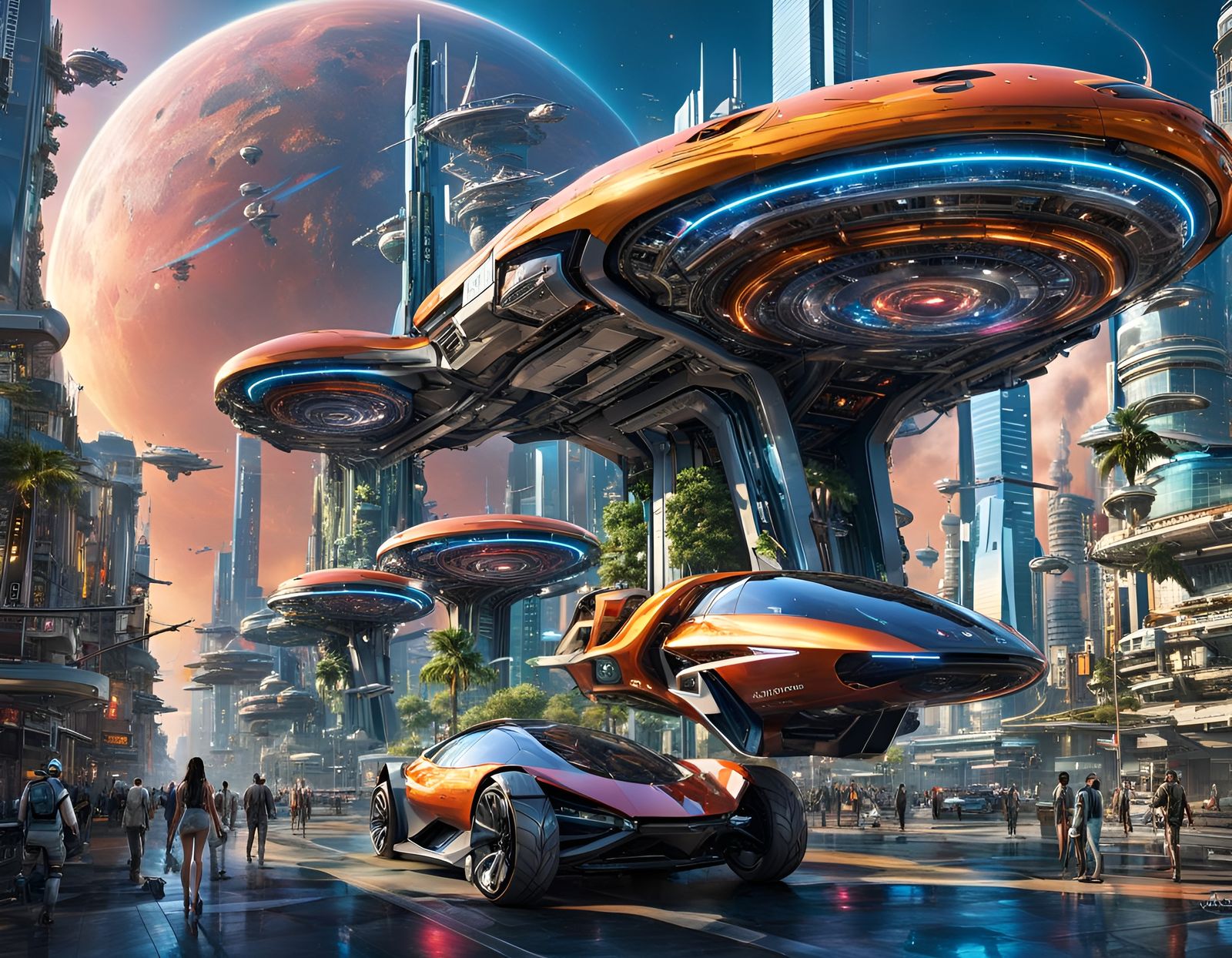 The city of tomorrow - AI Generated Artwork - NightCafe Creator