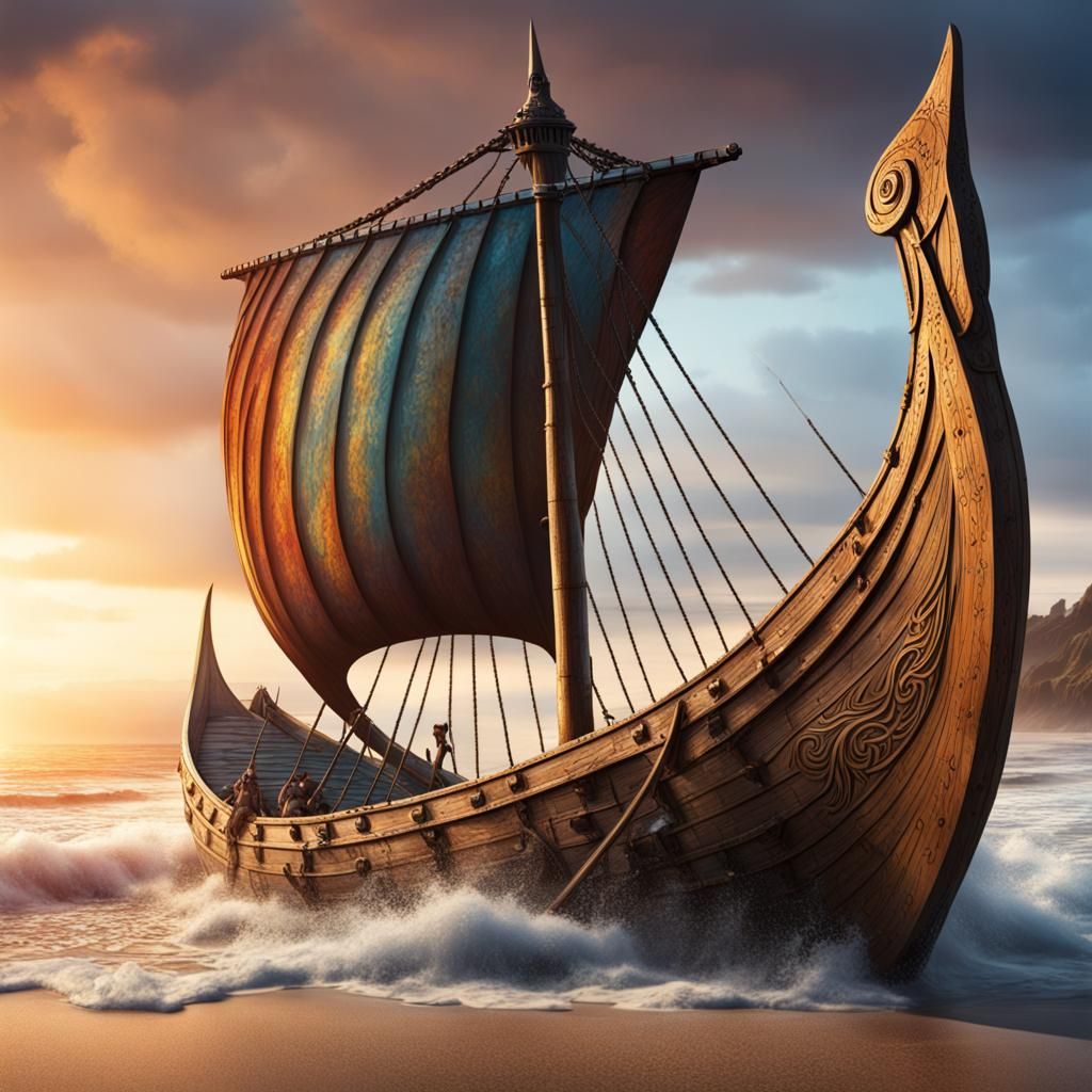 Langskip Beach - AI Generated Artwork - NightCafe Creator