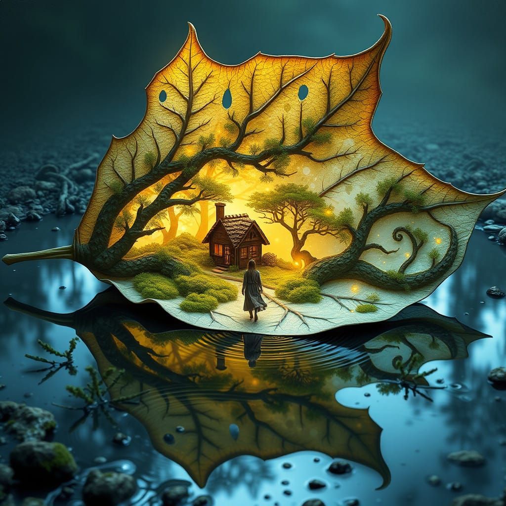 A hyper realistic extraordinary and magical dark fantasy scene ...