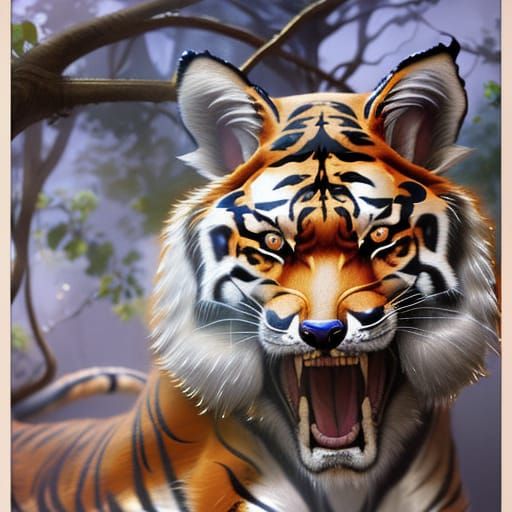 Angry Tiger - AI Generated Artwork - NightCafe Creator