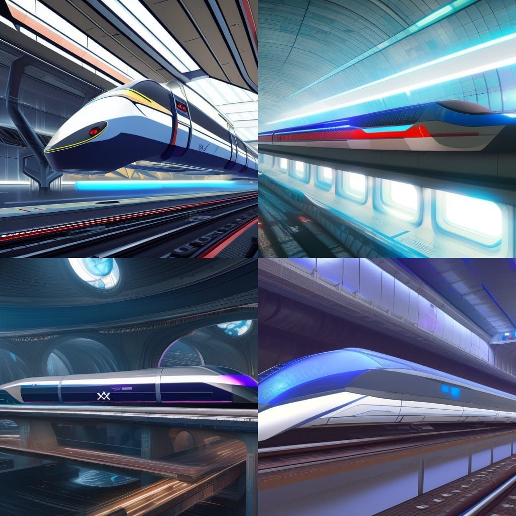 Futuristic Cyberpunk Maglev Train: Detailed Matte ... - AI Art
