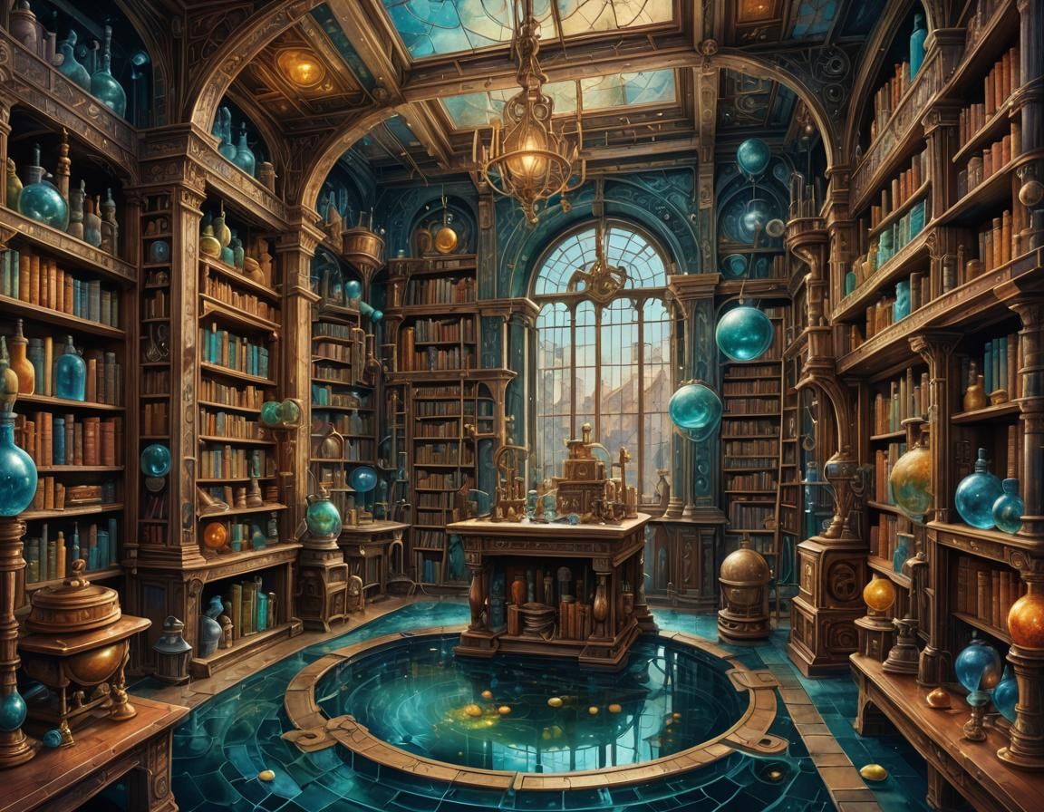 The Alchemist Library - AI Generated Artwork - NightCafe Creator