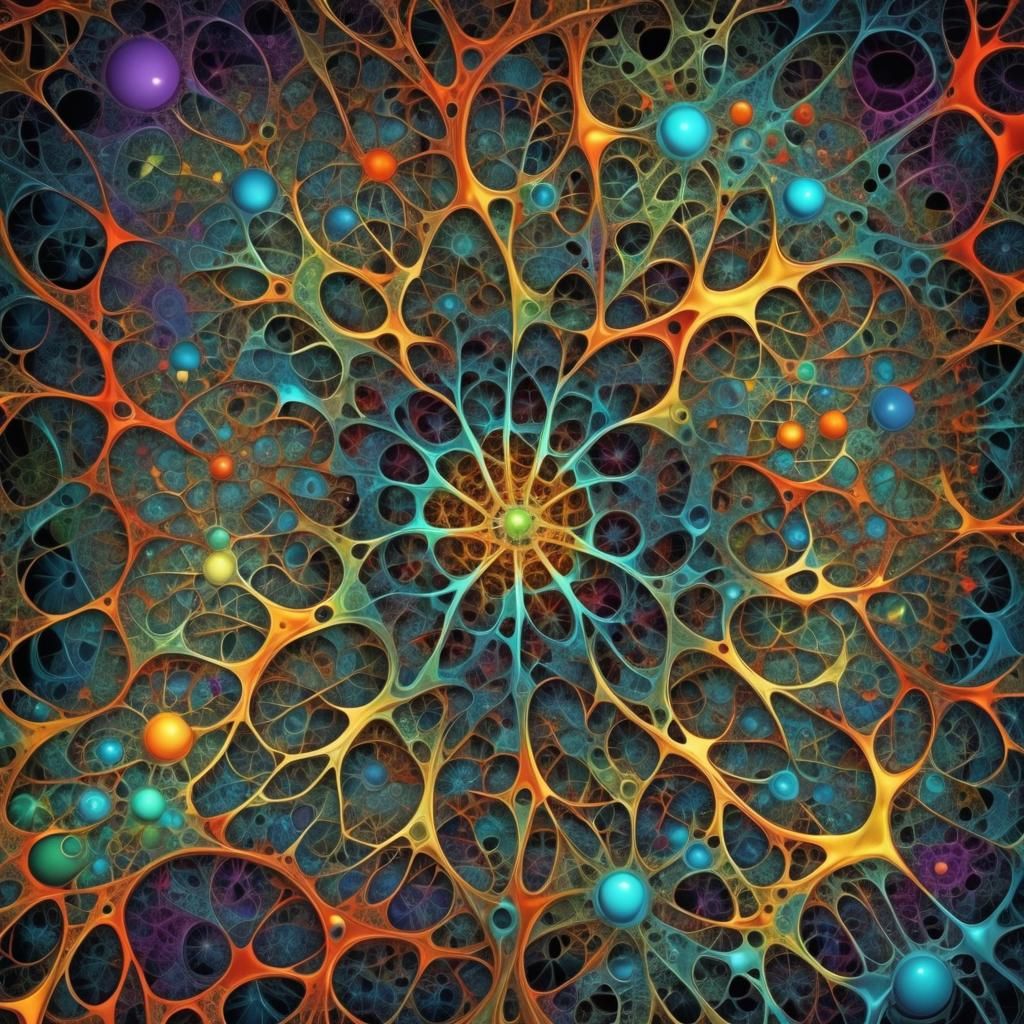 Psychedelic neuronal nerwork - AI Generated Artwork - NightCafe Creator