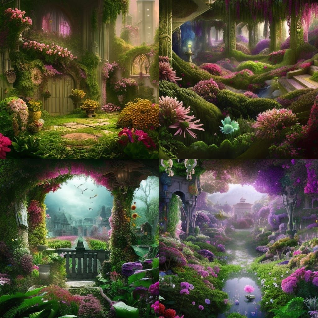 Secret flower garden - AI Generated Artwork - NightCafe Creator