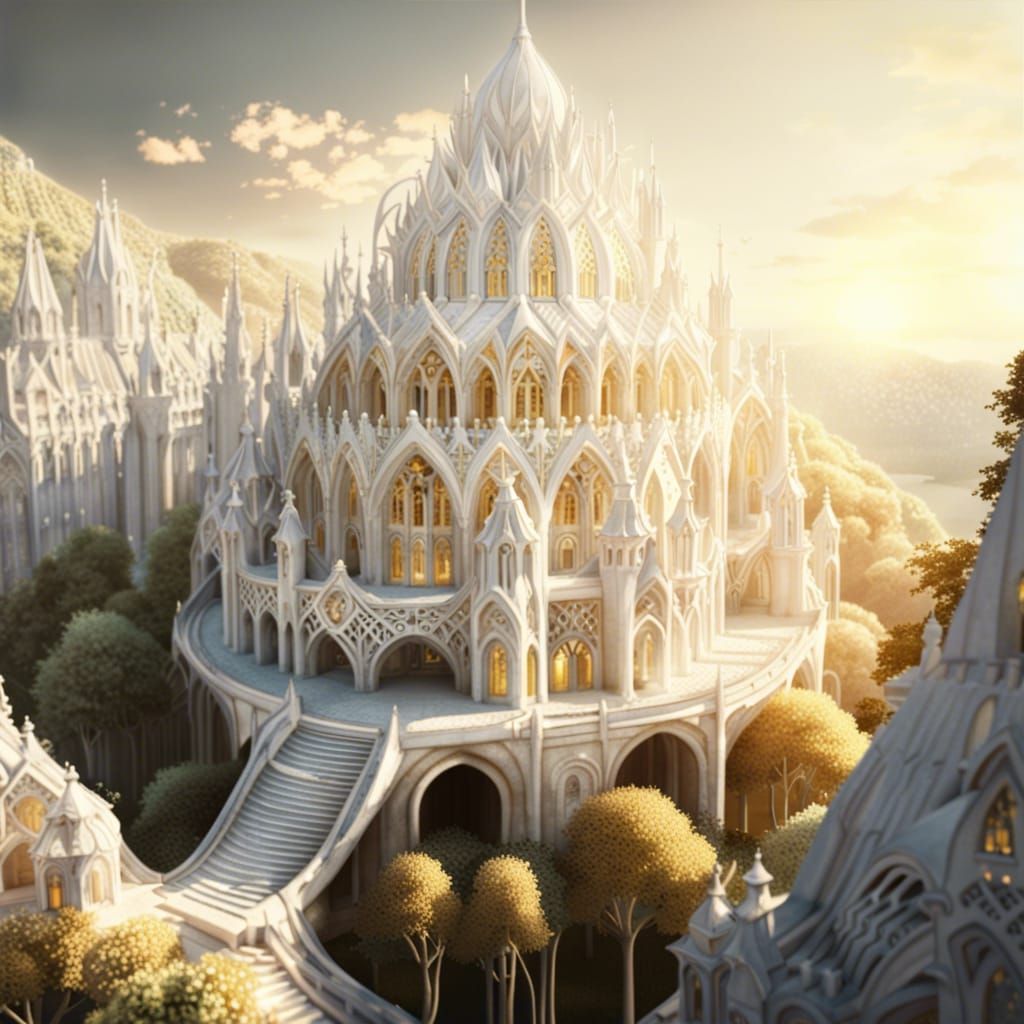 Sun-drenched Intricate Castle - AI Generated Artwork - NightCafe Creator