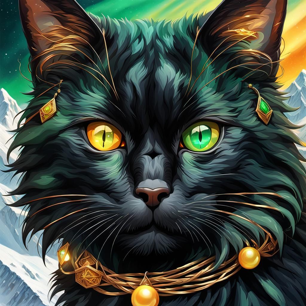 Everest cat - Regal Black Cat Dominates Mount Everest in Hy...