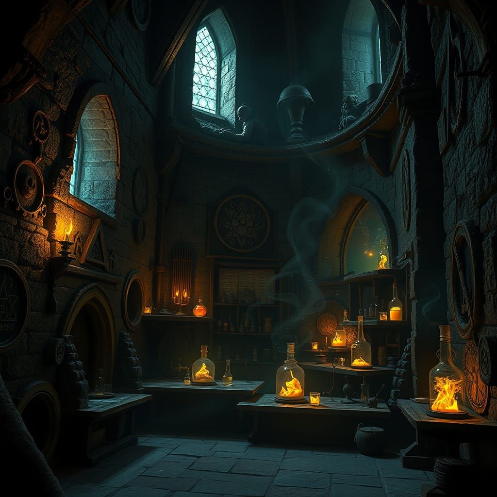 a mysterious laboratory - Mysterious Laboratory in a Gothic ...