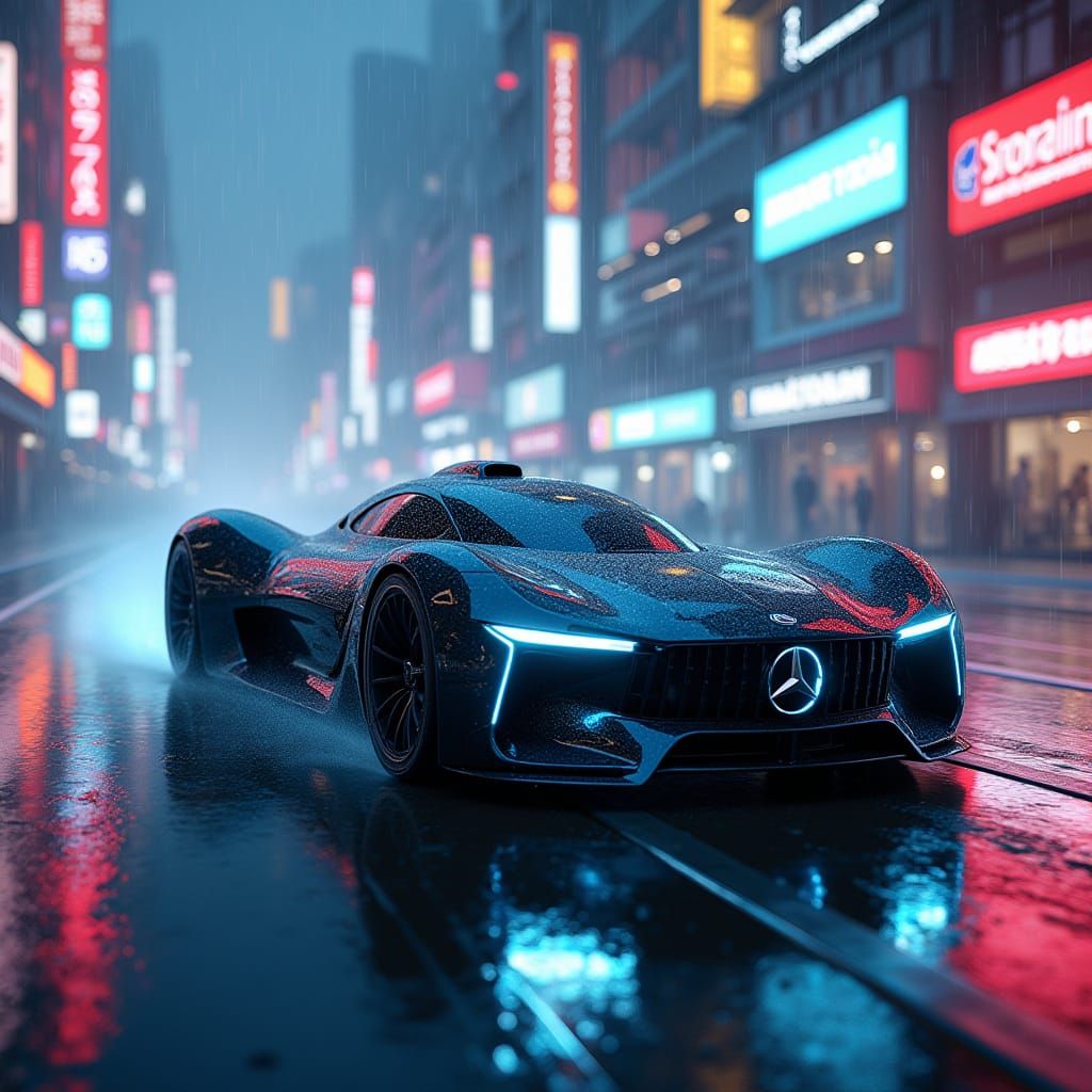 merceds AVTR 2035 - Cyberpunk Mercedes AVTR Speeds Through R...