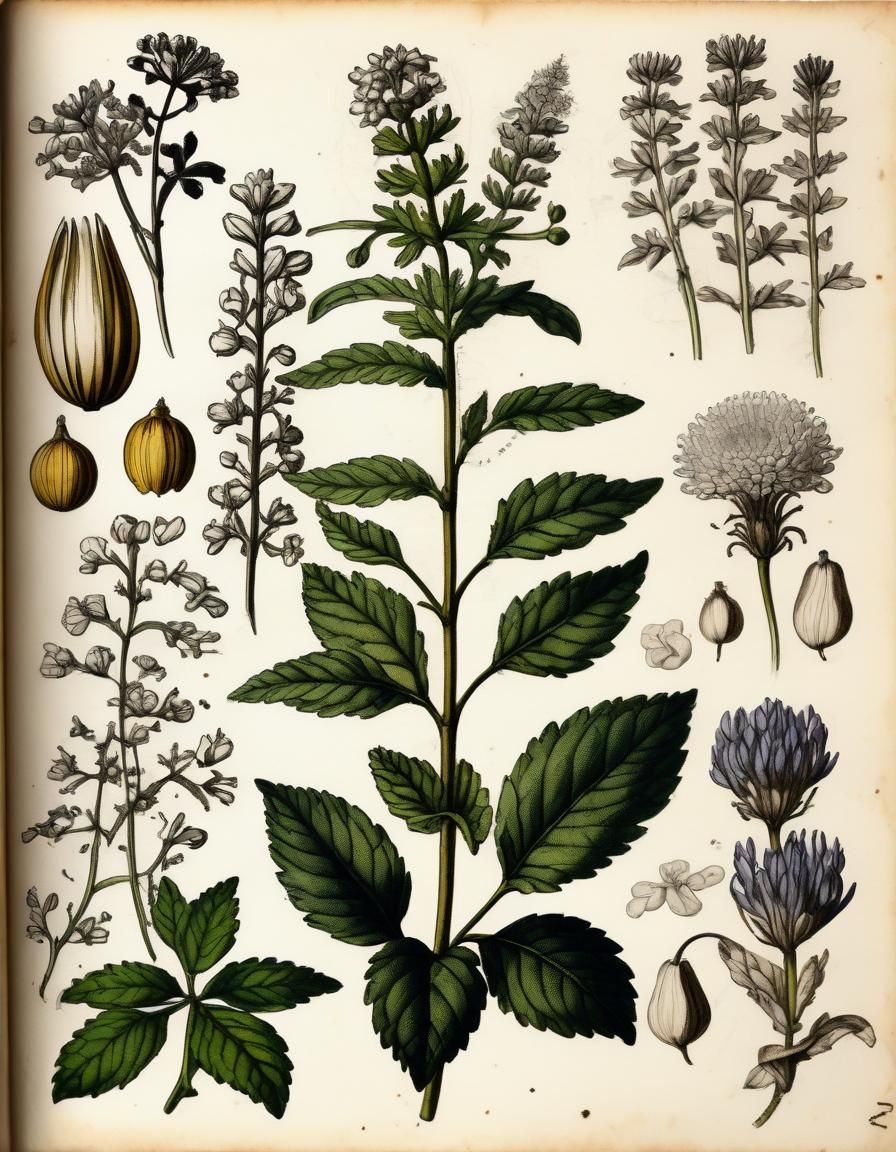 My Open Prompt: Vintage Botanical Ink Drawing by Maria Sibylla Merian ...