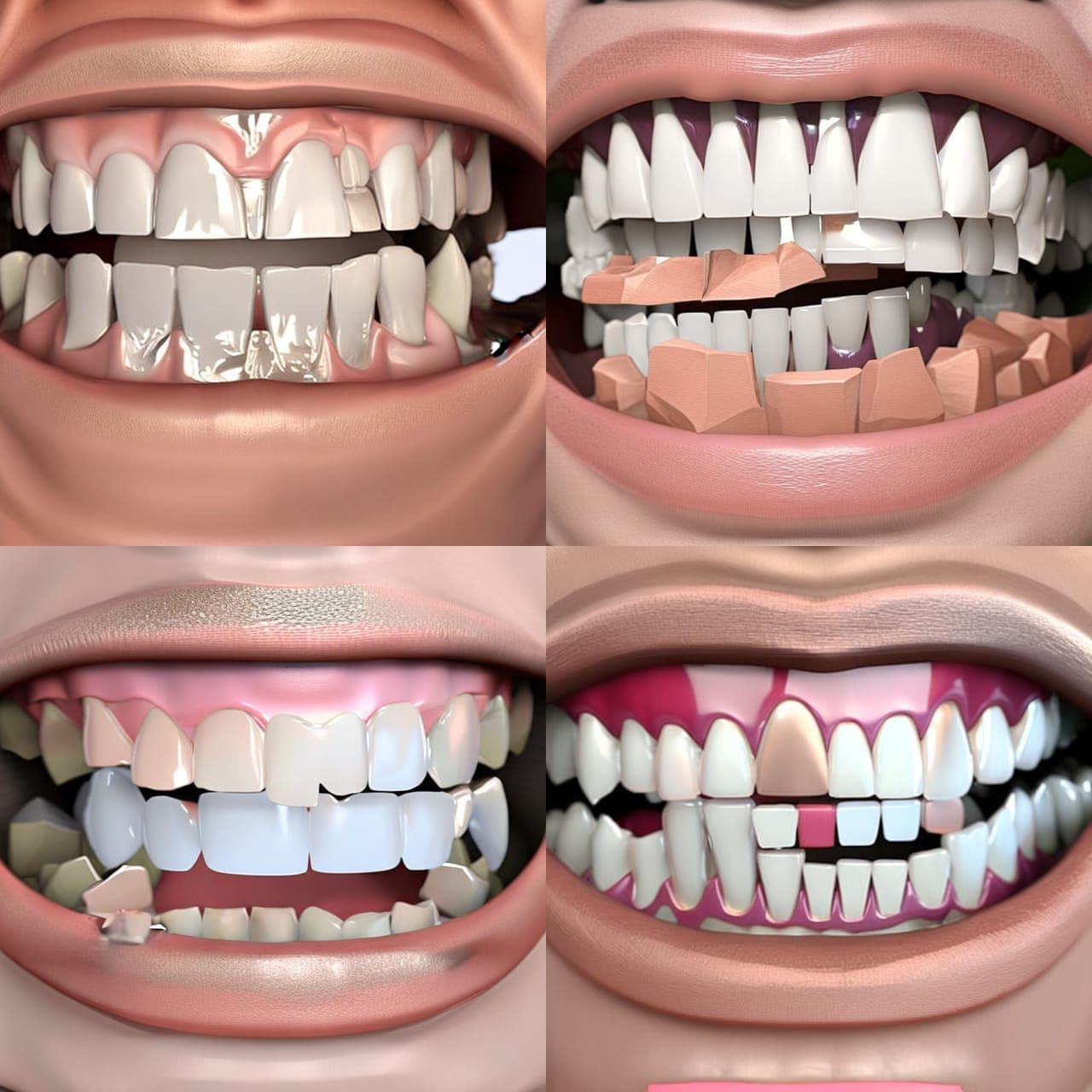 Teeth stock photo low poly photorealistic ominous hyperrealism ...