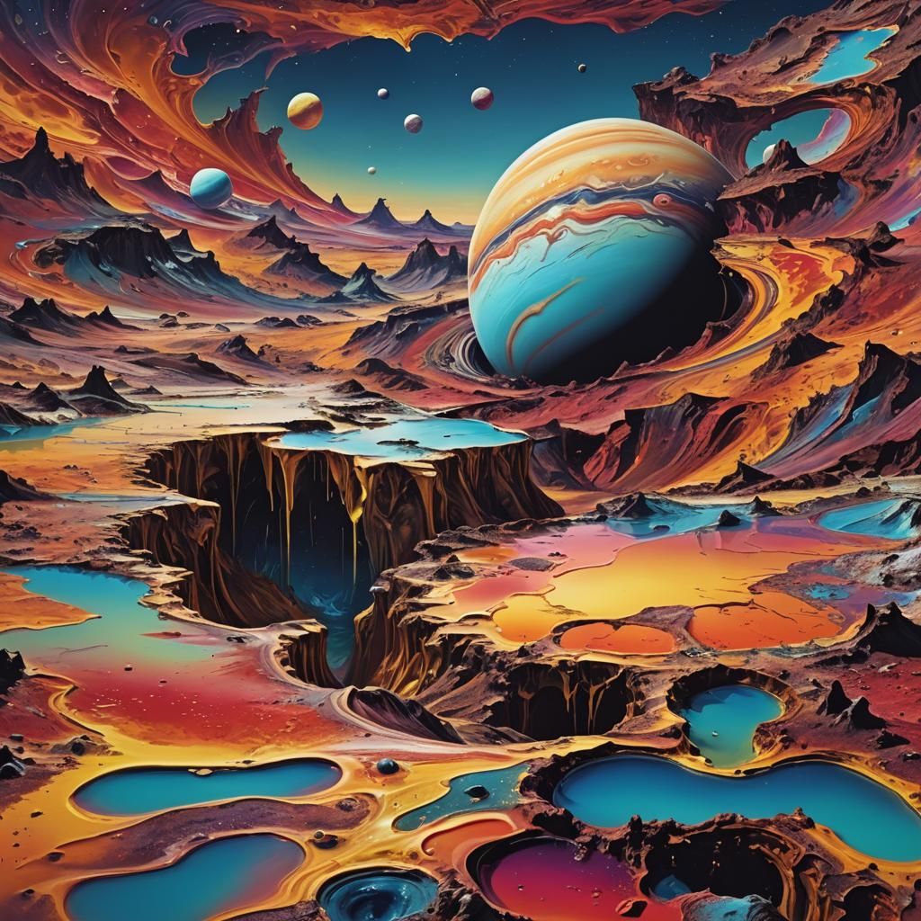 a Surreal Distant Planet - AI Generated Artwork - NightCafe Creator