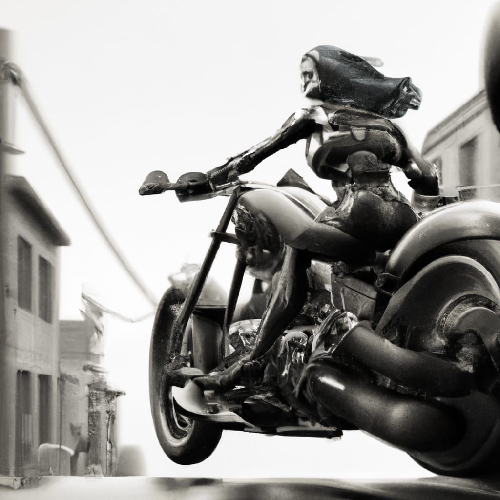 She Rides a Harley Davidson - AI Generated Artwork - NightCafe Creator