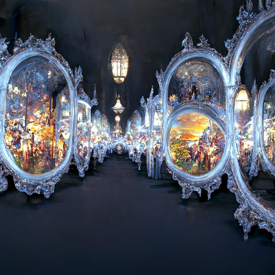 Hall of enchanted mirrors - AI Generated Artwork - NightCafe Creator