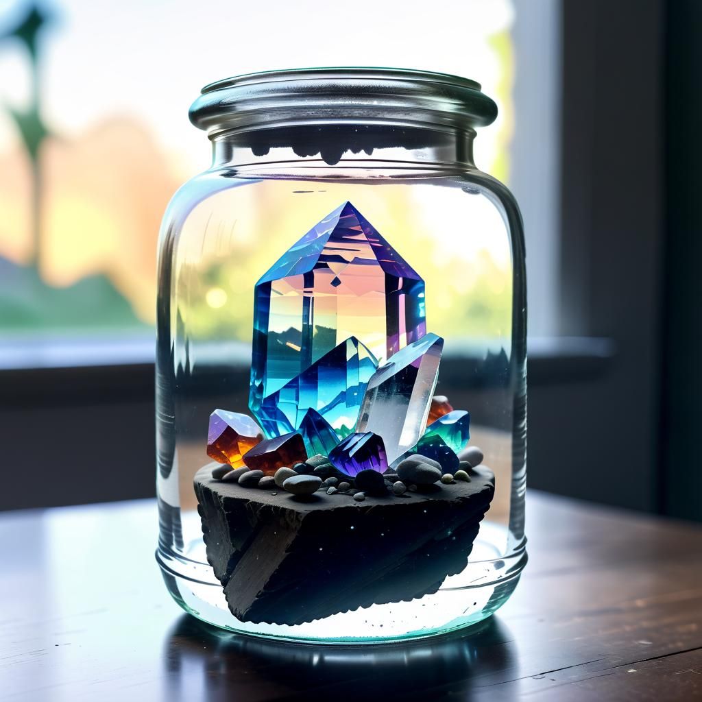 A crystal in a crystal jar - AI Generated Artwork - NightCafe Creator