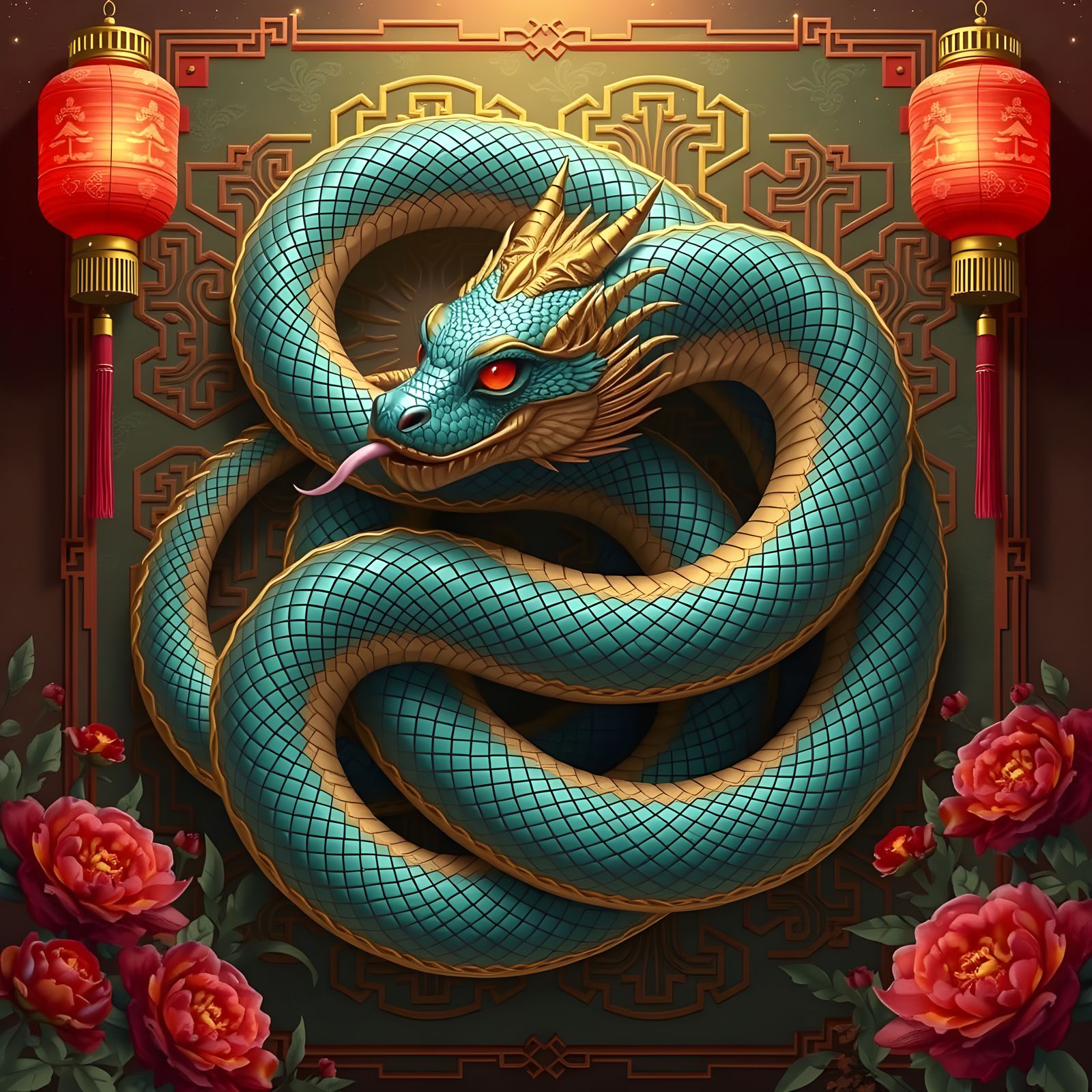 Celebrating The Year of The Snake - Majestic Turquoise Snake...