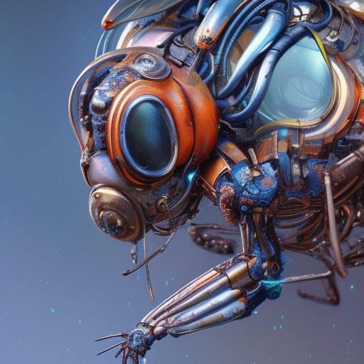 Cyborg fly - AI Generated Artwork - NightCafe Creator