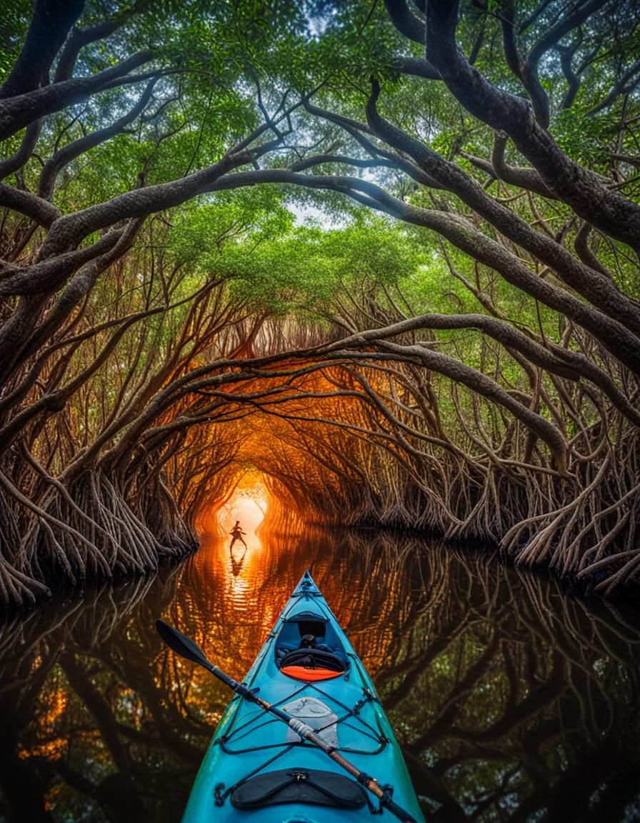mangrove tunnel in Everglades National Park - AI Generated Artwork ...