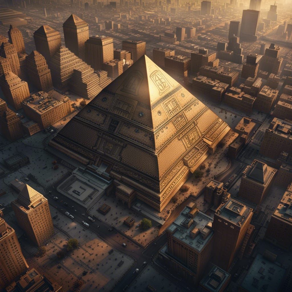 pyramids in the center of the city - AI Generated Artwork - NightCafe ...