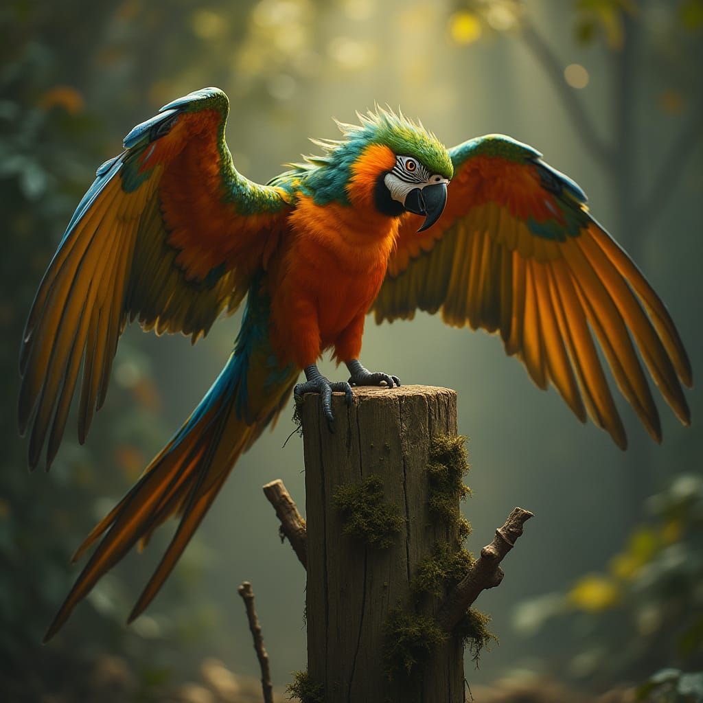 Epic Parrot Portrait in Fantasy Art Style - AI Art